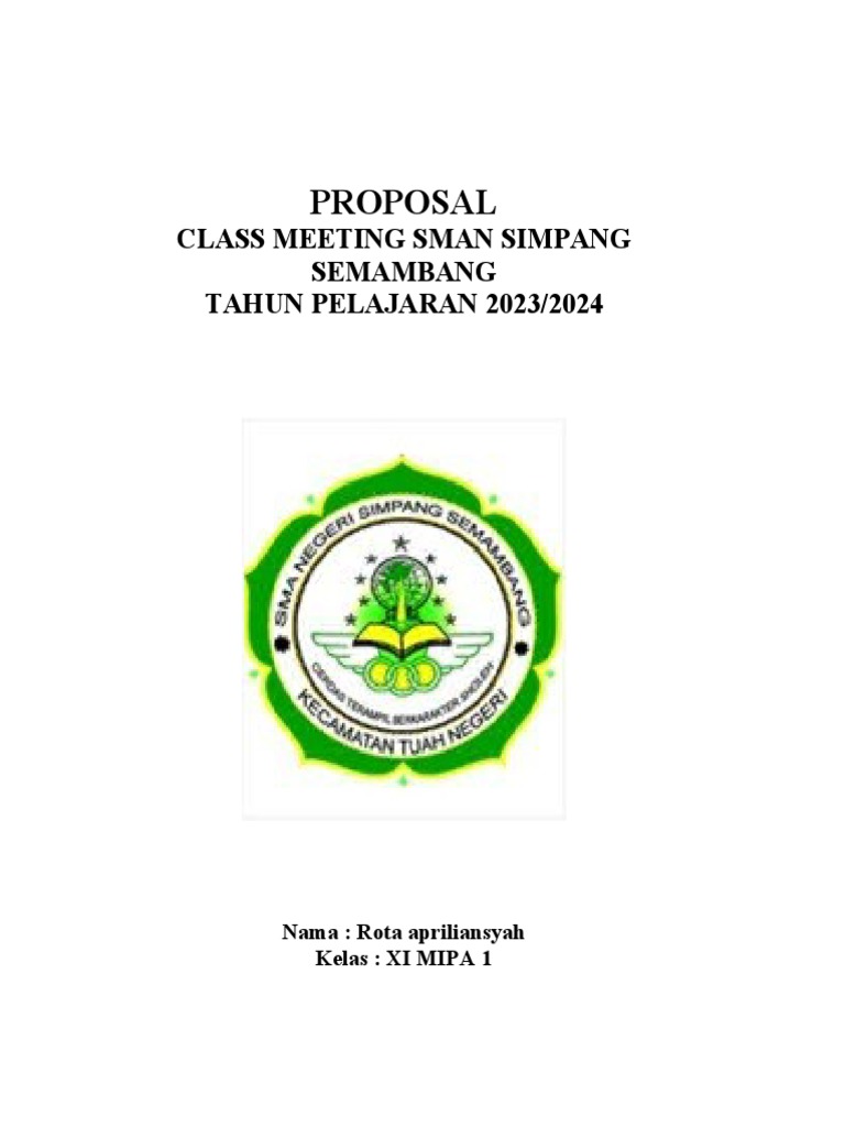 Proposal Class Meeting | PDF