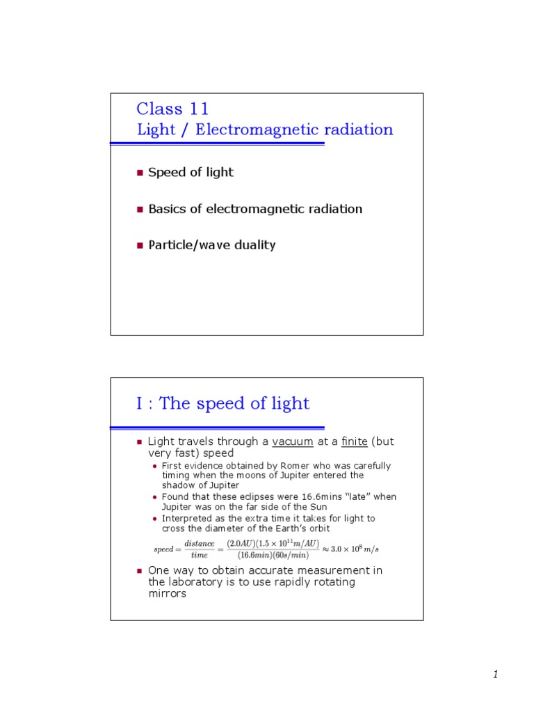 Class11 Nature of Lights | PDF | Light | Electromagnetic Radiation