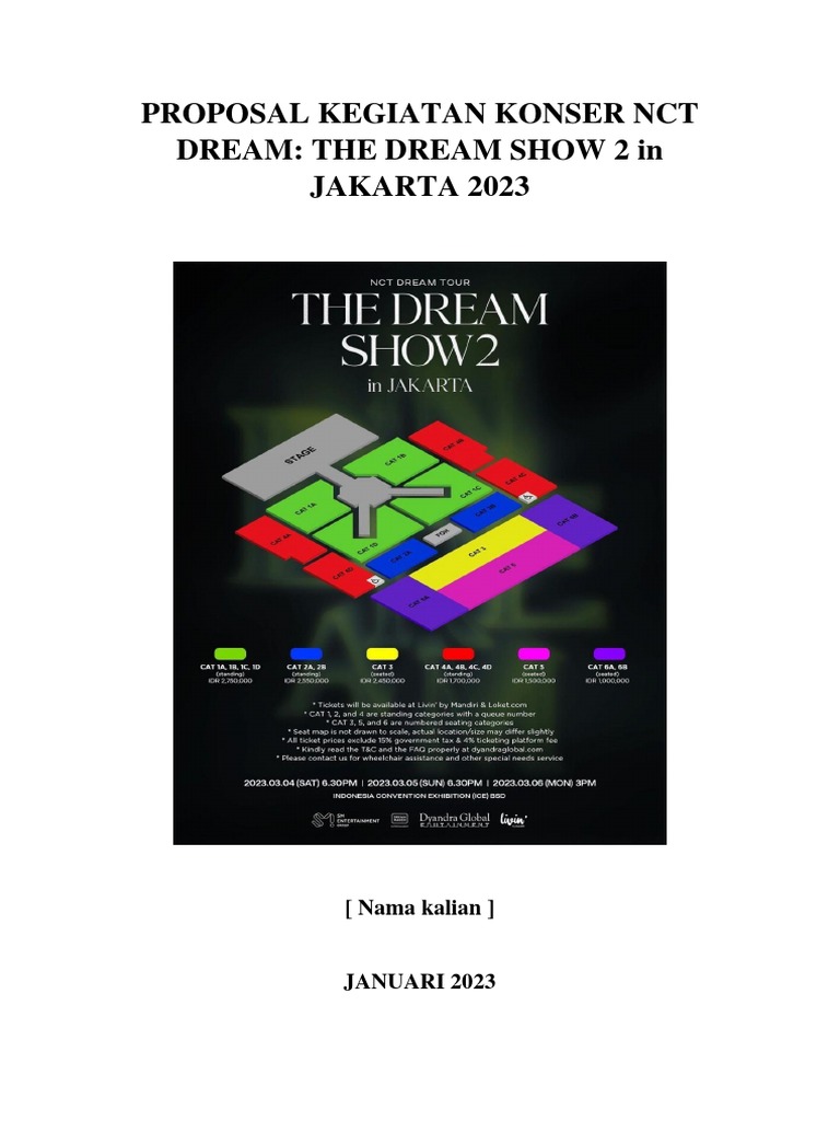 Proposal Kegiatan Konser NCT Dream | PDF