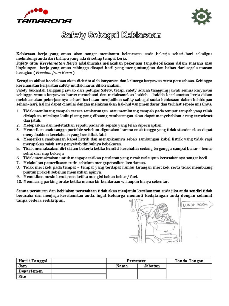 Materi Safety Talk | PDF