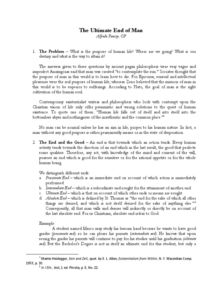 Understanding the Ultimate End of Man | PDF | Utilitarianism | Happiness