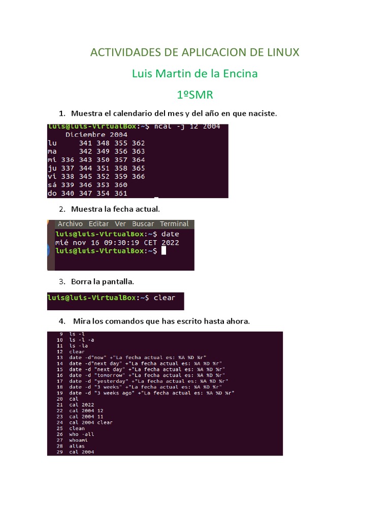 LME - SOM - T3 - Actividades de Aplicacion de Linux - 16 - 11 - 2022 | PDF