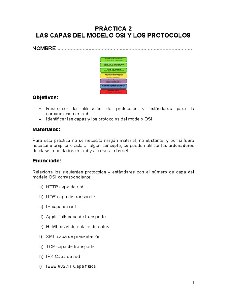 P2 Las Capas Del Modelo OSI y Los Protocolos | PDF