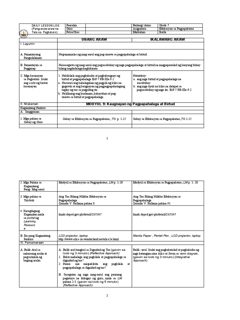 ESP-DLL 7 Ikatlong Markahan | PDF