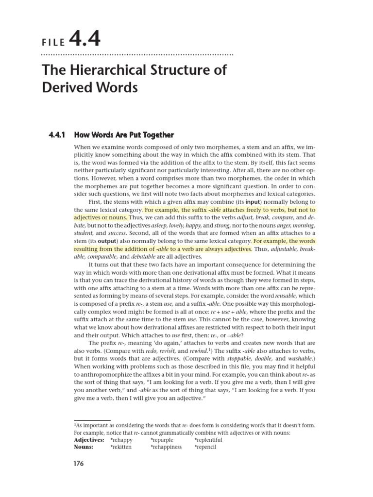 Hierarchical Structure of Derived Words | PDF | Word | Morphology (Linguistics)