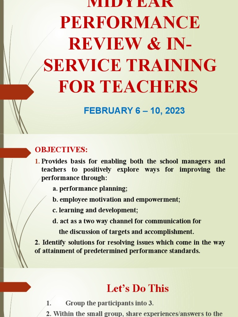 Midyear-Performance-Review-In-Service-Training-For-Teachers ...