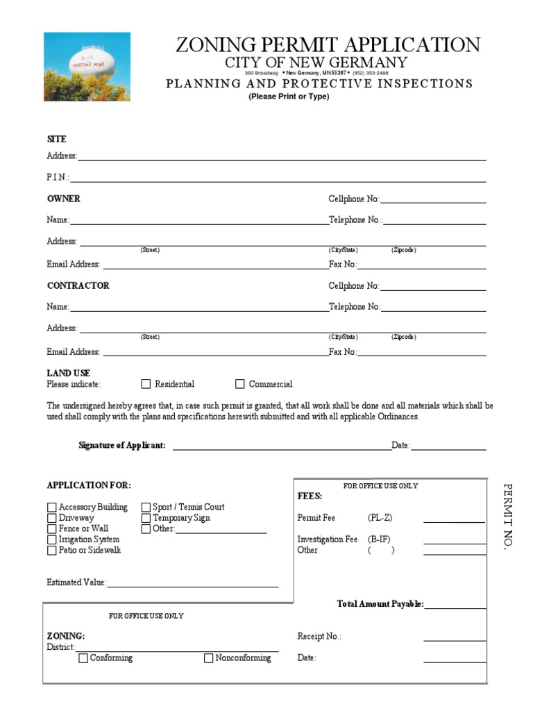 Zoning Permit Application | Download Free PDF | Zoning