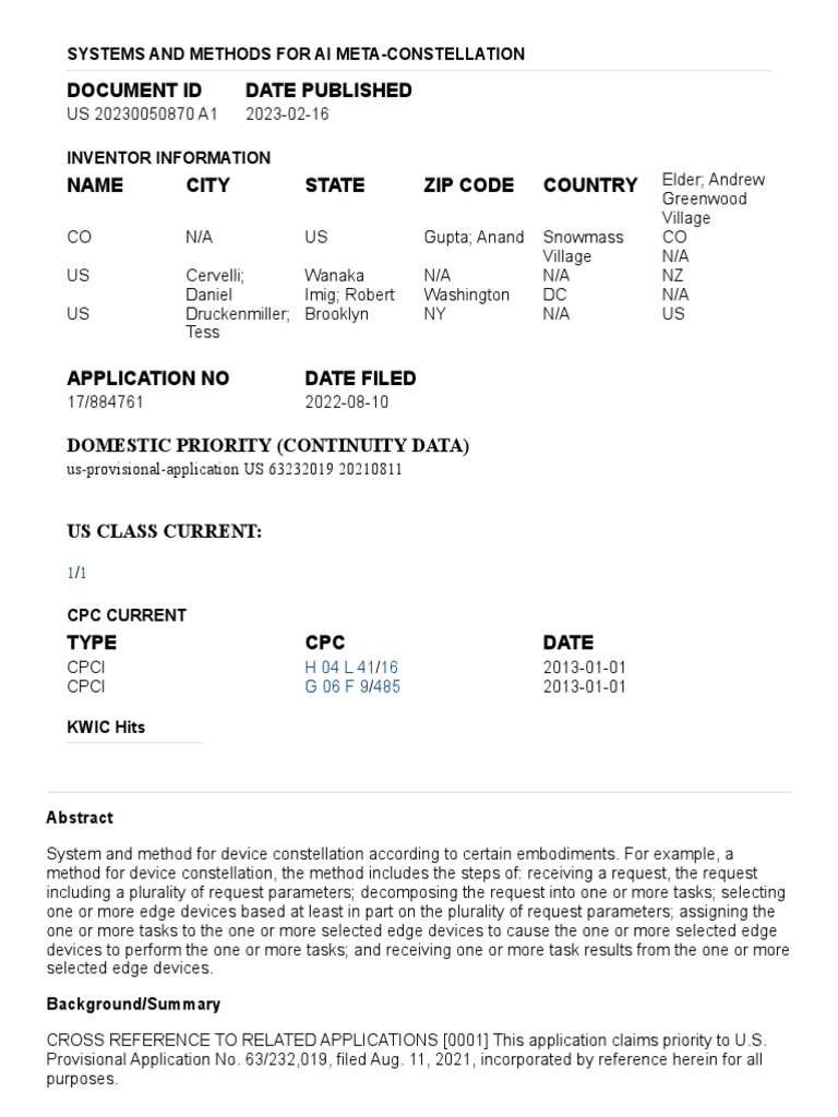 Palantir AI Patent | PDF | Input/Output | Artificial Intelligence