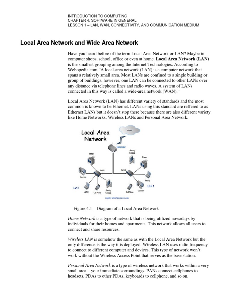 W8 Local Area Network and Wide Area Network - Module | PDF | Computer ...