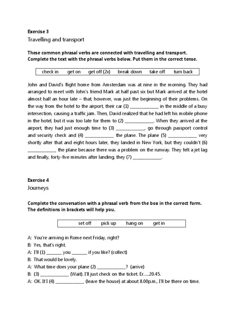 Phrasal Verbs Worksheet 2 2 | PDF