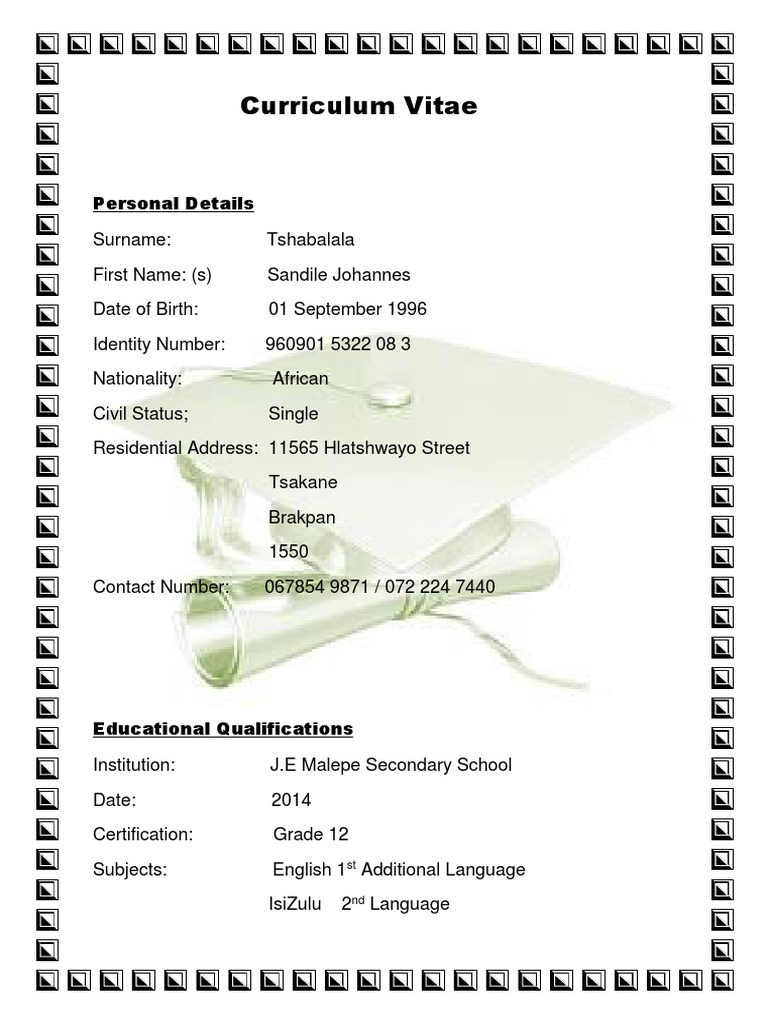 Sandile Tshabalala CV 2023 | PDF