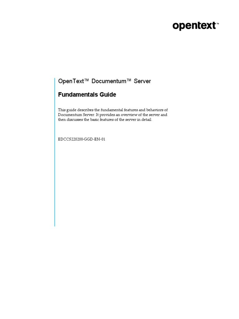 OpenText Documentum Server CE 22.2 - Fundamentals Guide | PDF | Databases | Metadata