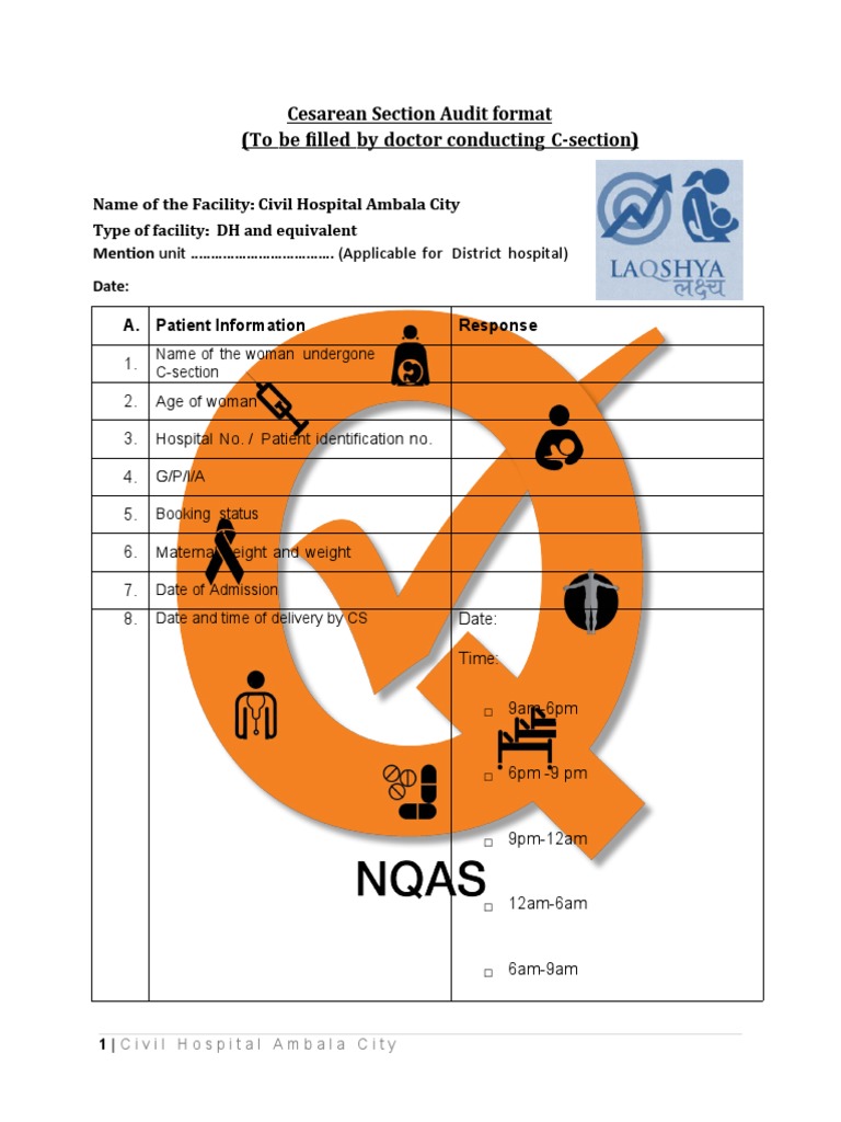 Cesarean Section Audit Format Pdf Childbirth Caesarean Section