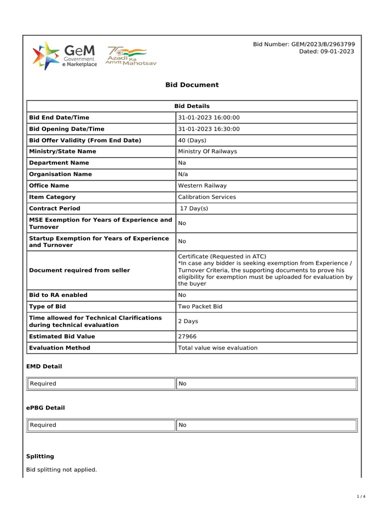 Bid Document | PDF | Auction | Procurement