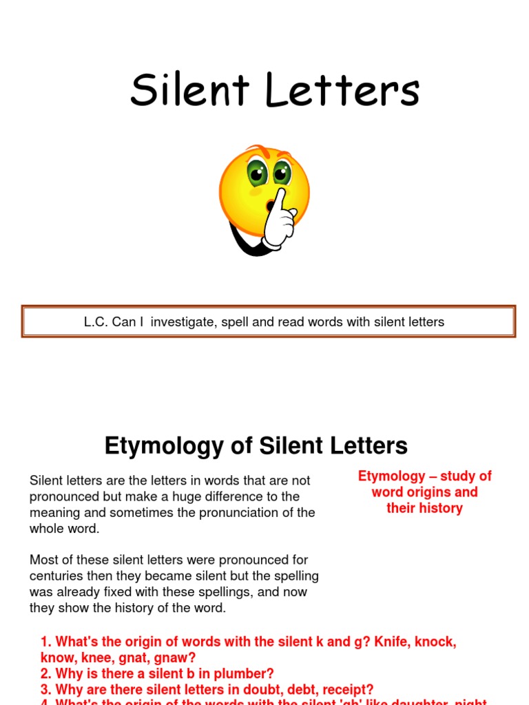 Monday Gps Silent Letters Presentation | PDF | Linguistics | Languages