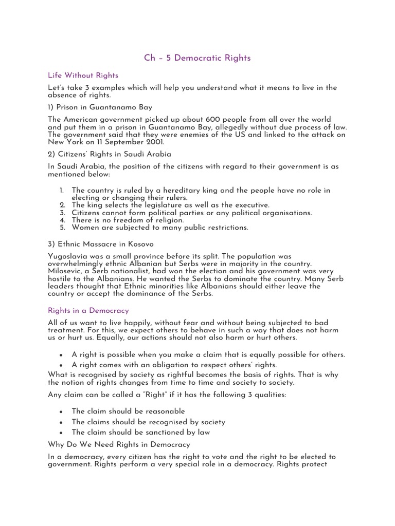 CH Democratic Rights | PDF | Rights | Democracy