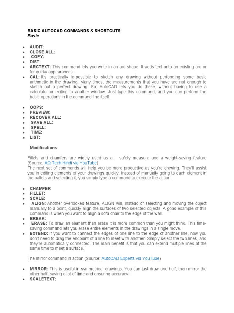 Basic Autocad Commands | PDF | Angle | Geometry