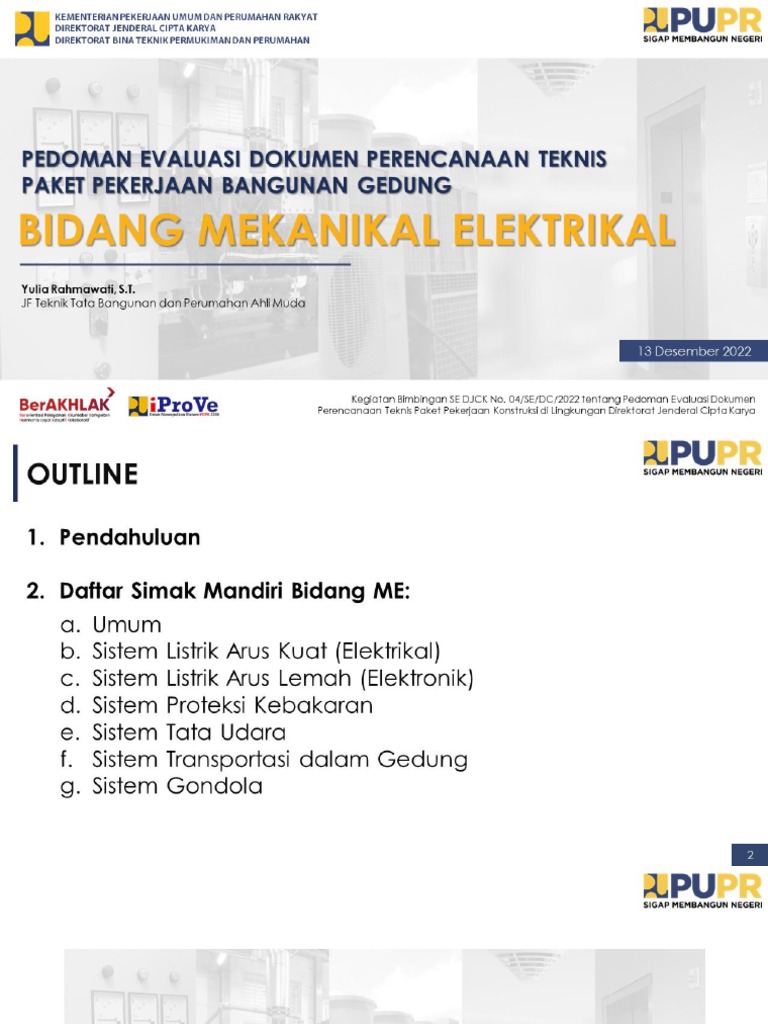 1 - 5 - Pedoman Evaluasi Dokumen Perencaan Teknis Bidang Mekanikal Elektrikal - Update | PDF