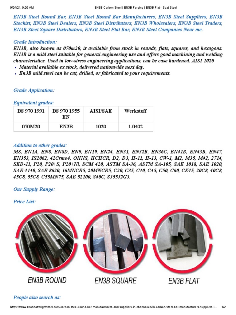 EN3B Steel: Properties and Applications | PDF | Steel | Iron