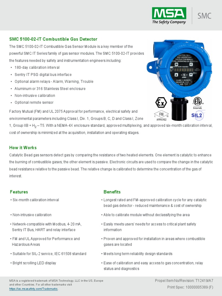 DS SMC 5100-02-IT Gas Detector | PDF | Electrical Engineering | Electricity