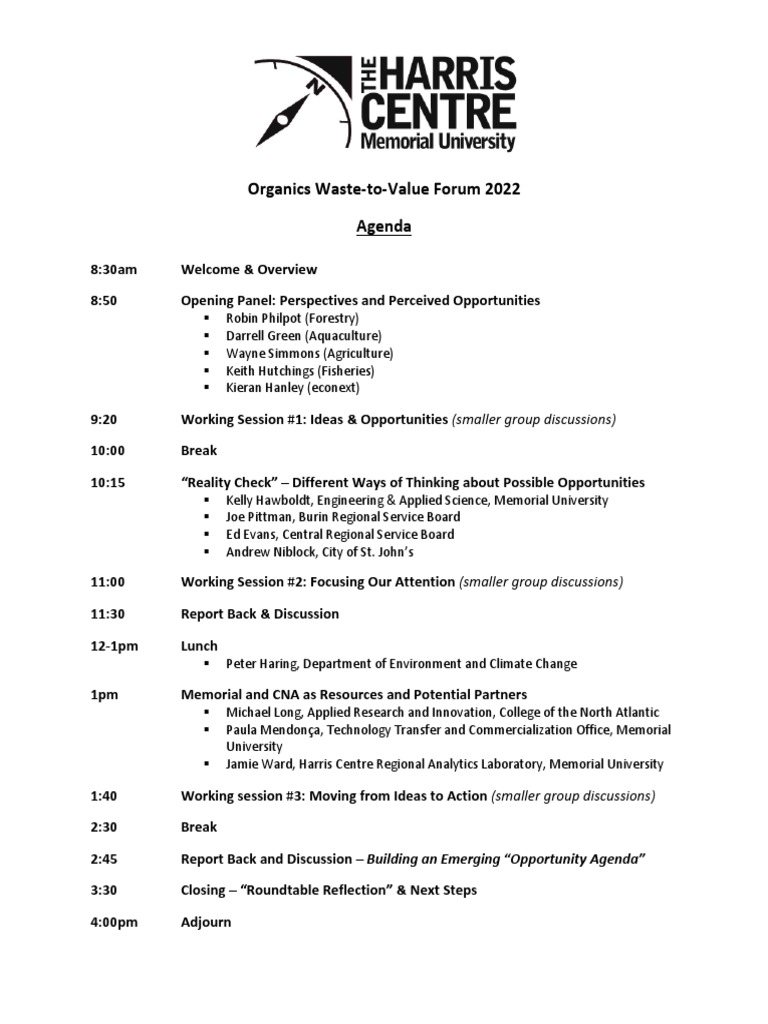 Organics Waste-to-Value Forum Agenda FNL | PDF | Waste | Natural ...