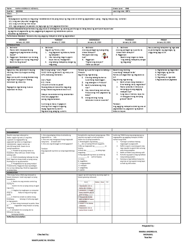 WLP Esp. Week 7 | PDF