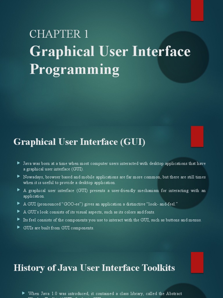 Graphical User Interface Programming | PDF | System Software | Graphical User Interfaces