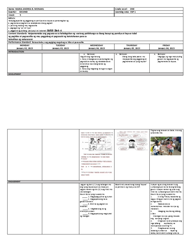 WLP Esp. Week 5 | PDF