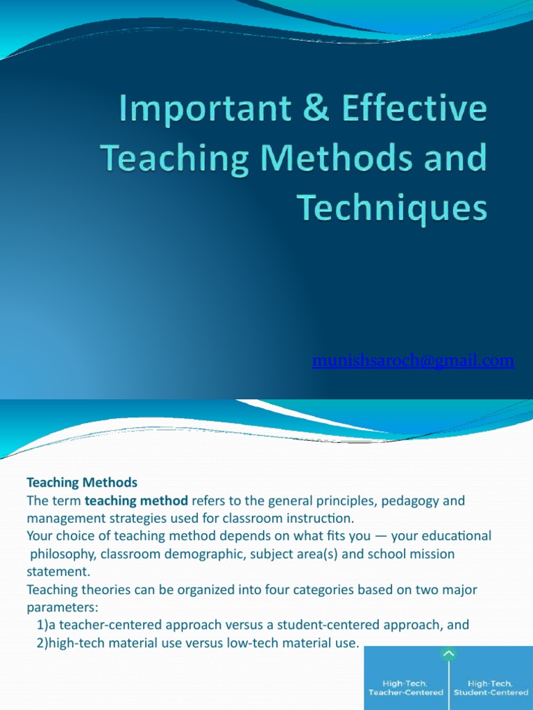 Effective Teaching Methods Overview | PDF | Teaching Method | Learning