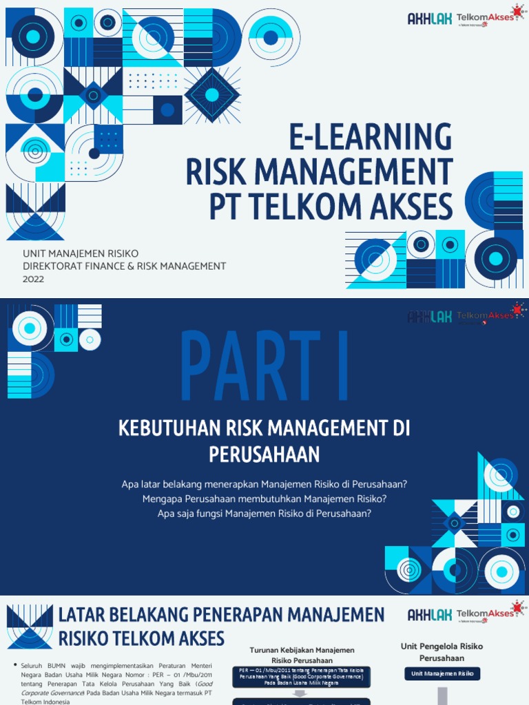 1019 Materi E-Learning Manajemen Risiko PT Telkom Akses 1 | PDF