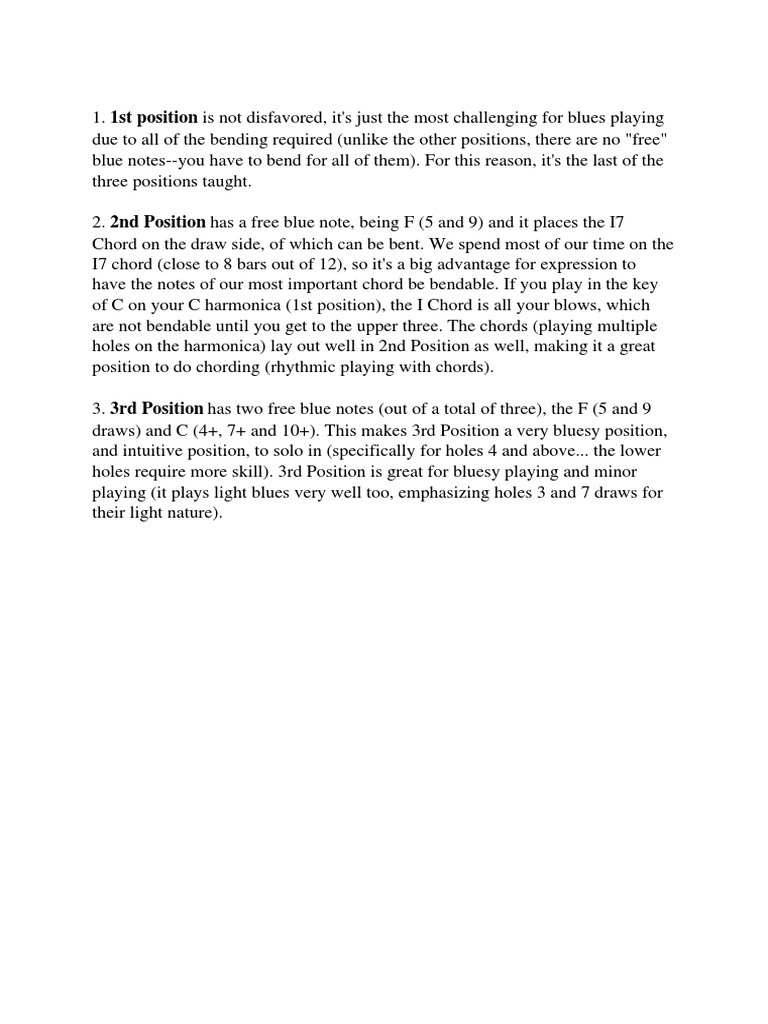 1st, 2nd and 3rd Positions | PDF