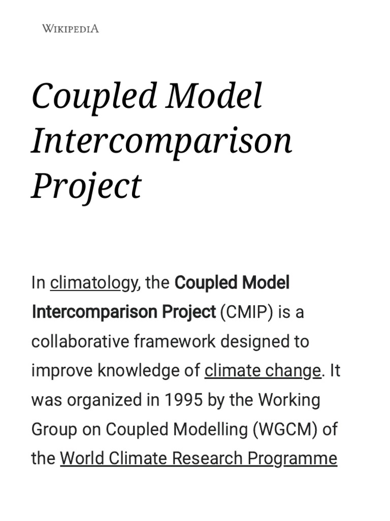 Coupled Model Intercomparison Project | PDF | Earth Sciences | Atmosphere