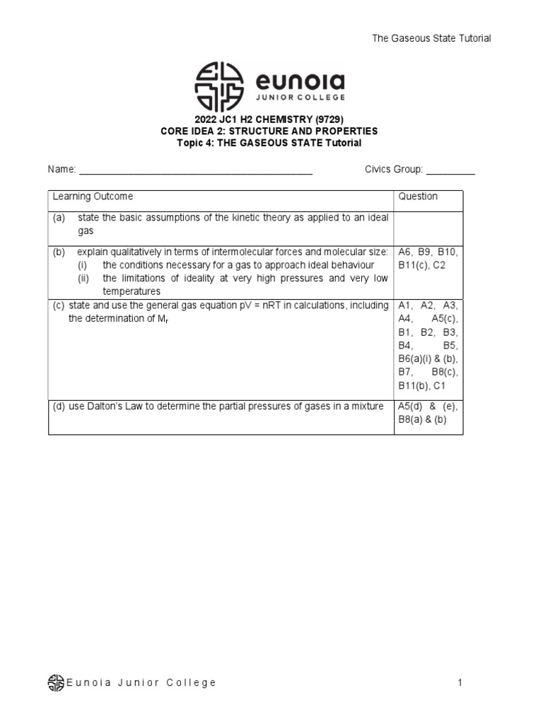 04 - 2022 GS Ta | PDF | Gases | Intermolecular Force