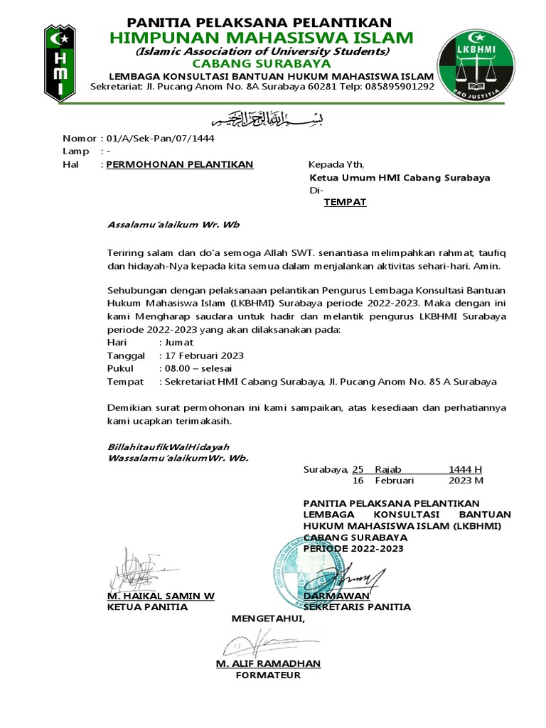 Undangan Pelantikan | PDF