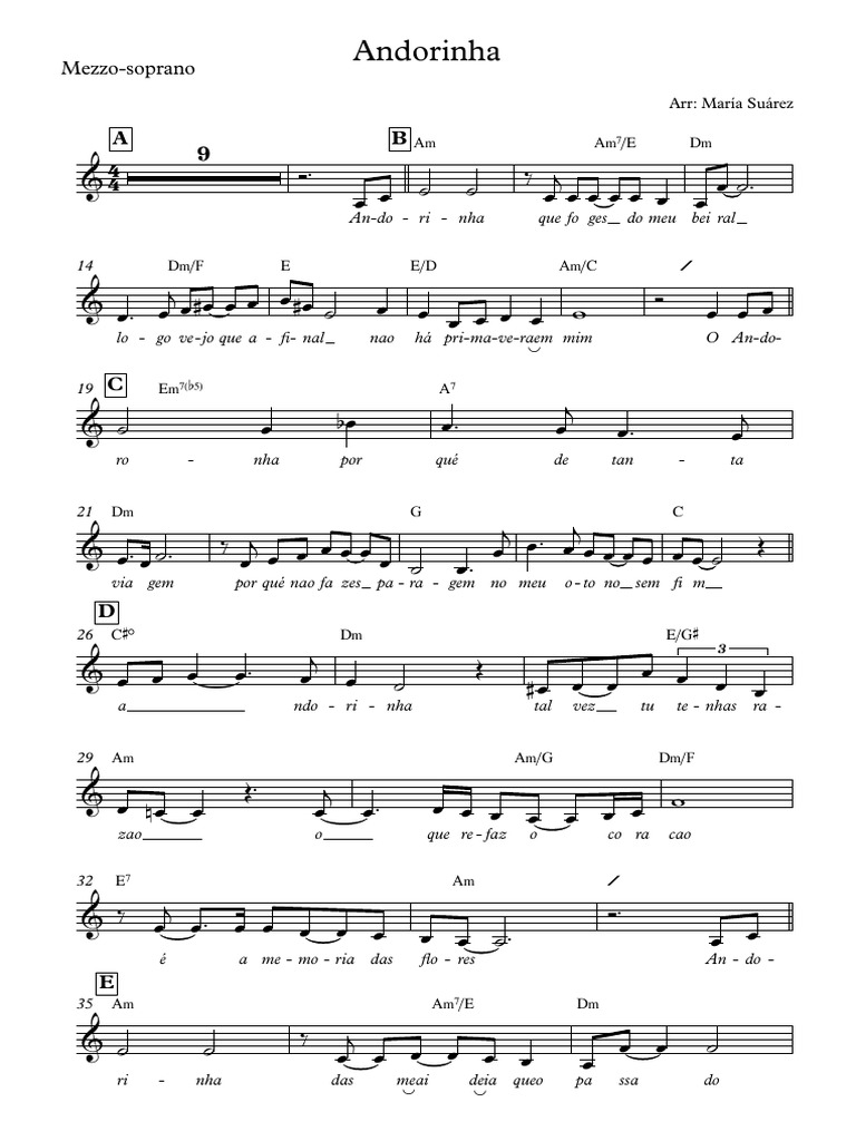 Andorinha Completo - Mezzo-Soprano | PDF