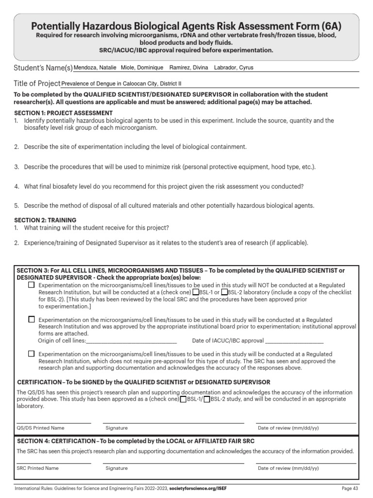 6A Potentially Hazardous Biological Agents | Download Free PDF ...