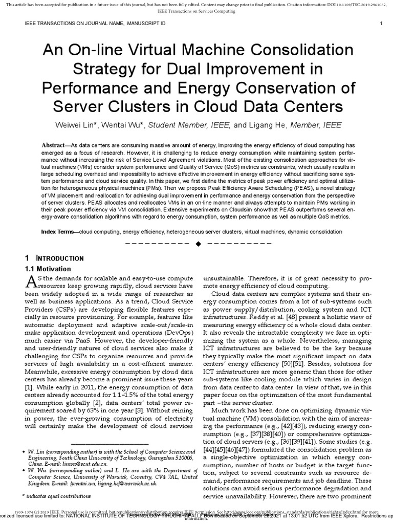 01 4 An On-Line Virtual Machine Consolidation Strategy For Dual Improvement in Performance and ...