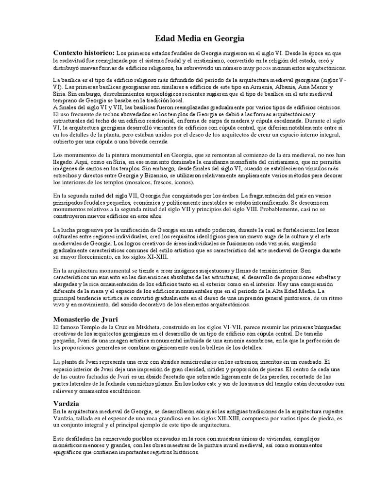 Edad Media en Georgia | PDF | Georgia (país) | Hazme