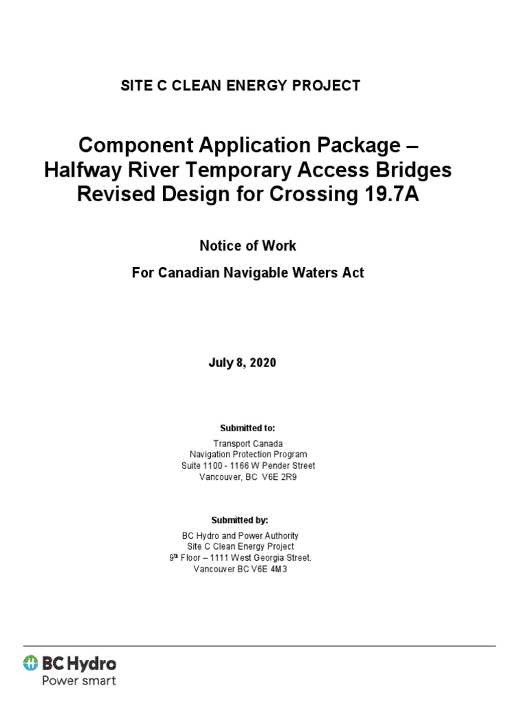Halfway River Temporary Access Bridges | PDF | River | Hydrology