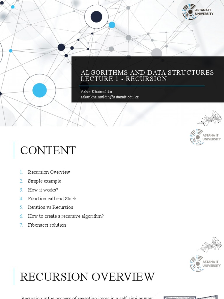 Lecture 1 - Recursion | PDF | Recursion | Iteration Lecture 1 - Recursion | PDF | Recursion | Iteration