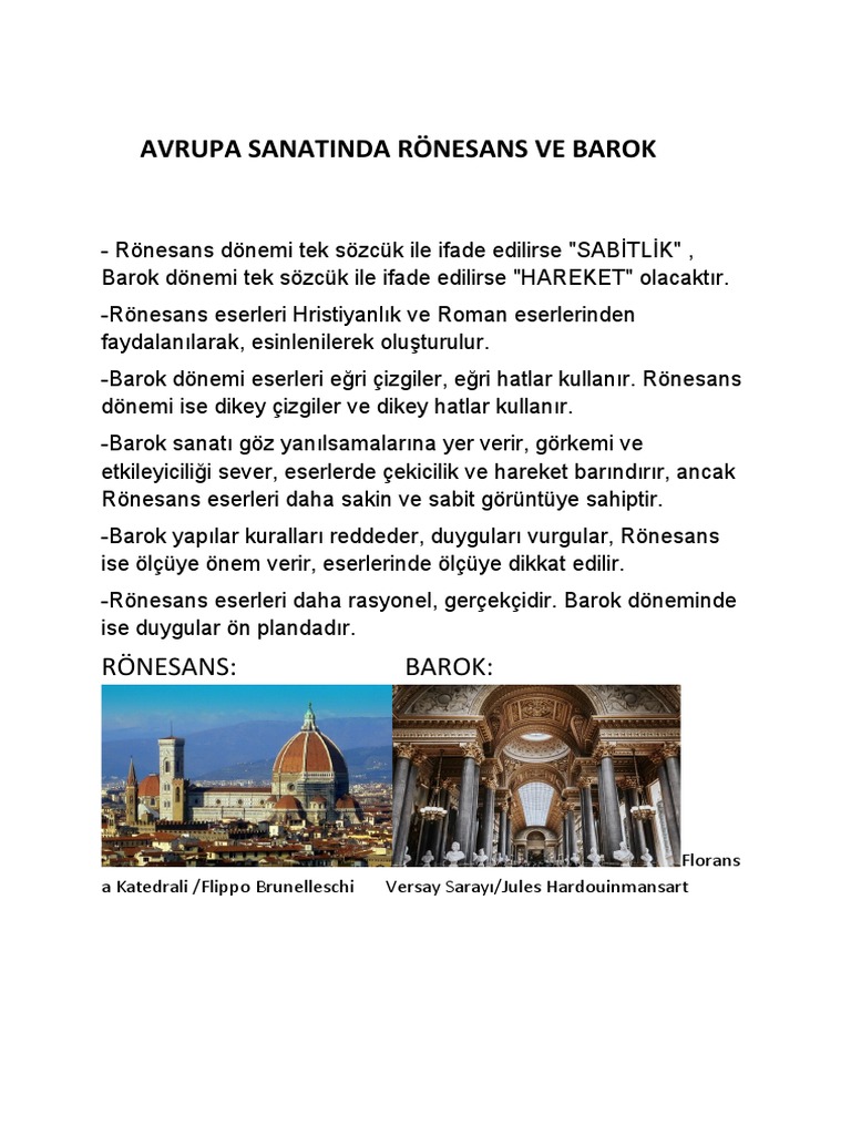 Avrupa Sanatinda Rönesans Ve Barok | PDF