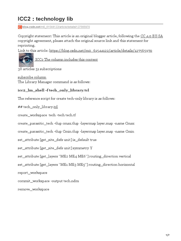 ICC2technology Lib | Download Free PDF | C (Programming Language) | Computer Science