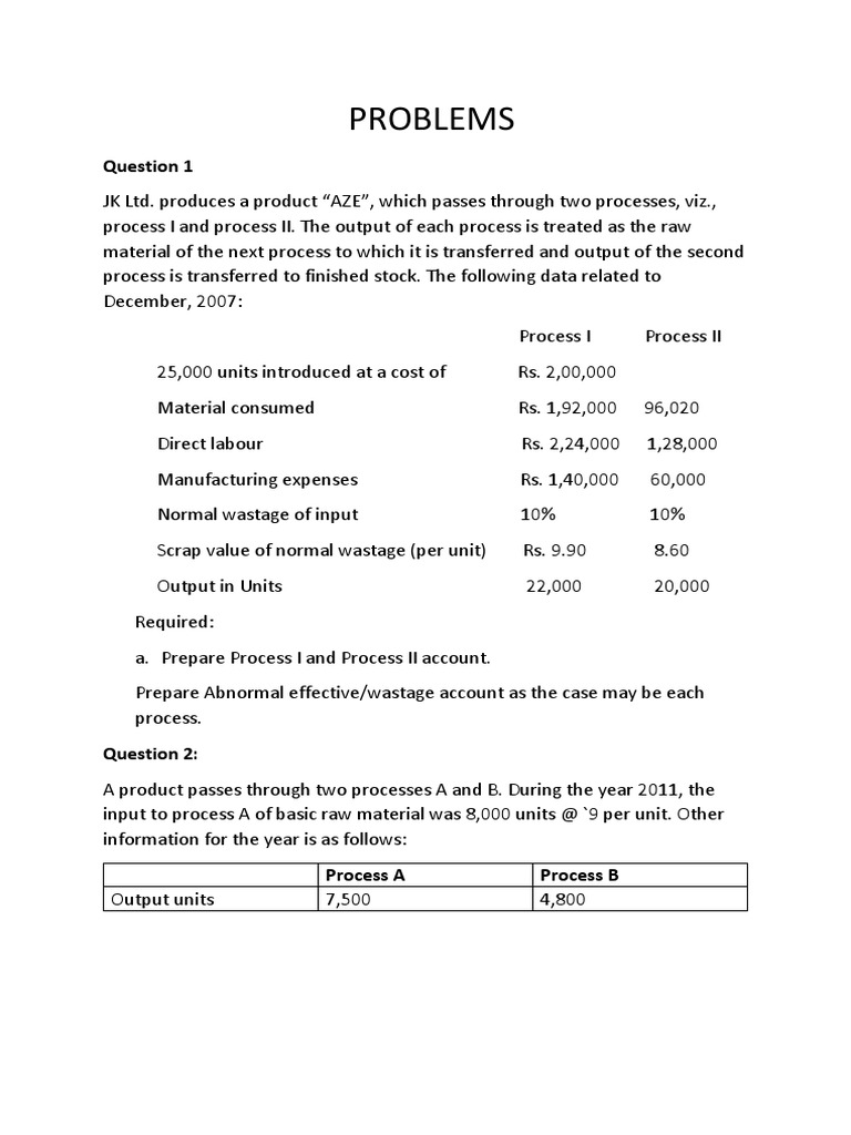 Process Costing Analysis and Solutions | PDF | Cost | Stocks