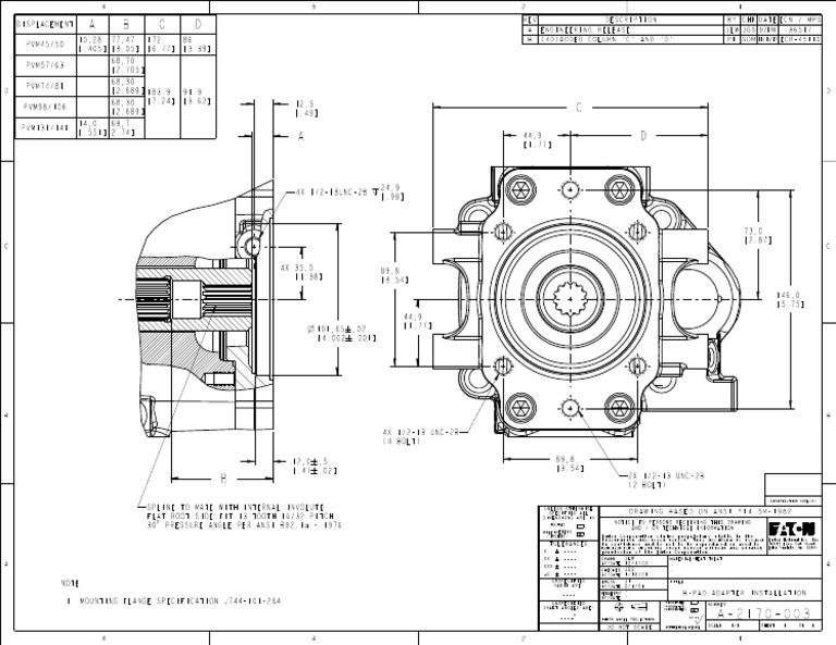 A B C D: Drawing Based On Ansi Y14.5M-1982 | PDF | Mechanical Engineering