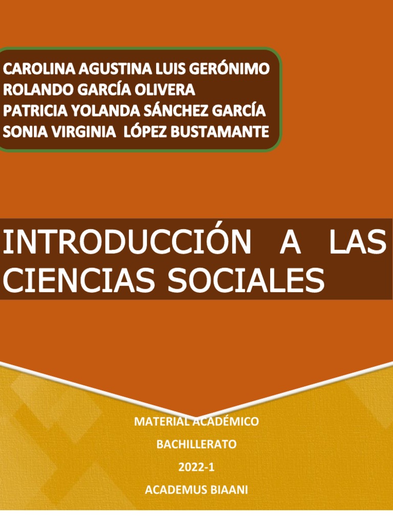 Introd A Las Ciencias Sociales - 2022-1 - Adamus Biaani | PDF | Science ...