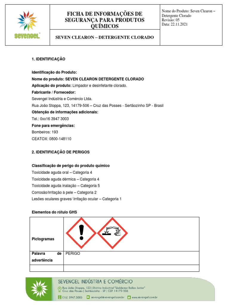 FISPQ - Seven Clearon CL - Rev. | PDF