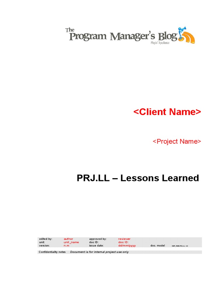 Lessons Learned Template 04 | PDF | Project Management | Business ...
