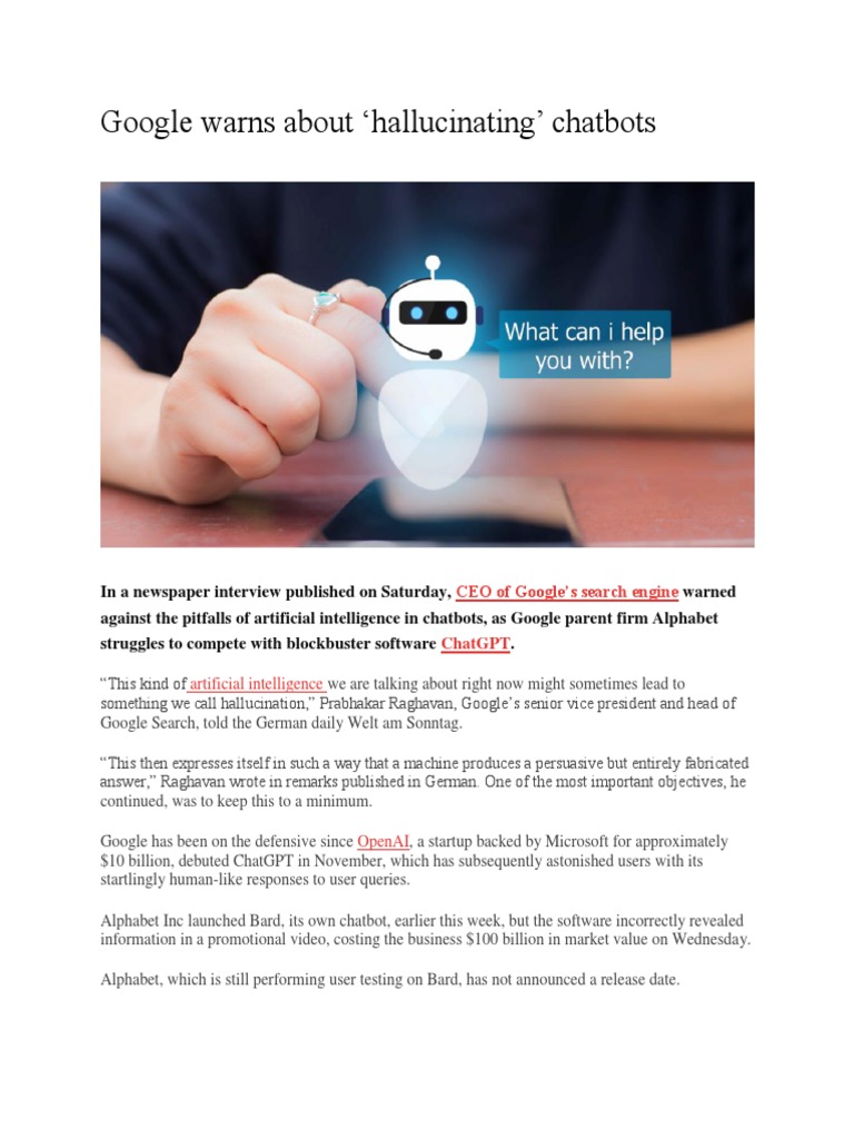 Google Warns About Hallucinating' Chatbots | PDF