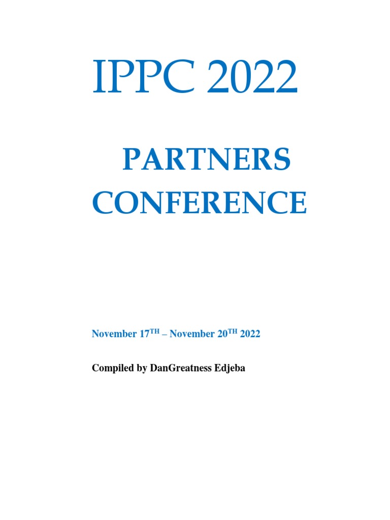 IPPC 2022 Partners Conferenece Notes | PDF | Jesus | Logos (Christianity)