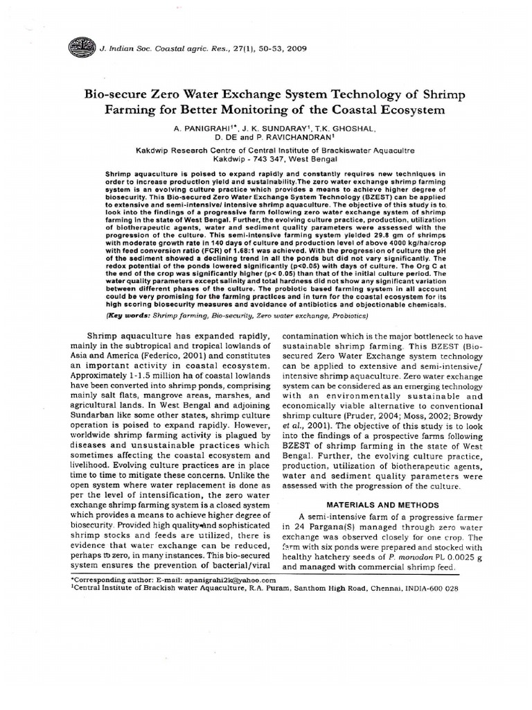 Zero Water Exchange PDF